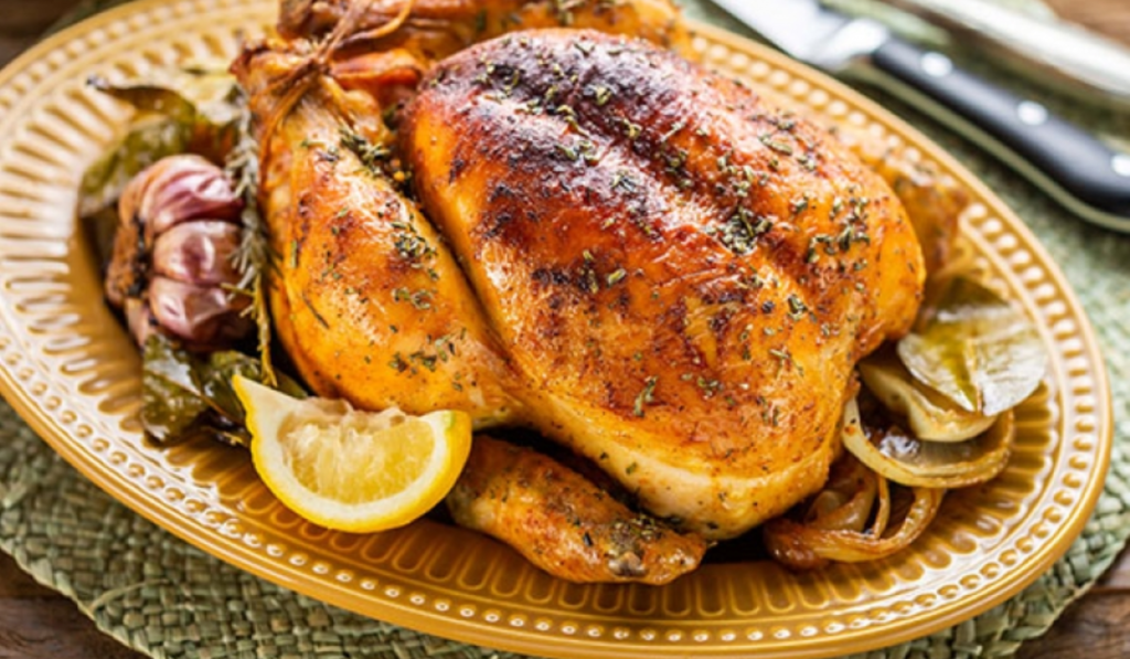 Frango assado de Natal - Receitas Maravilhosa