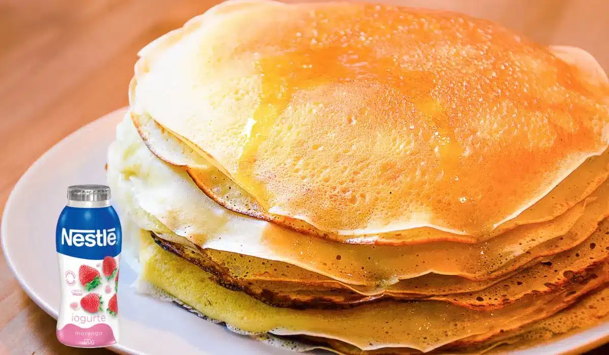 Panqueca doce com iogurte: 3 ingredientes, faça em 5 minutos